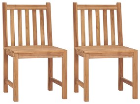 Zahradní židle 2 ks s poduškami masivní teakové dřevo,  3062933
