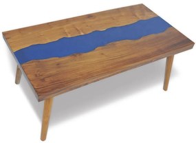 Konferenční stolek River - teak a pryskyřice | 100x50x40 cm