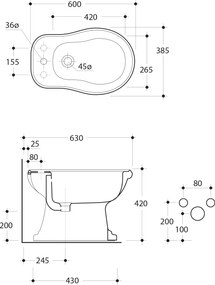 Kerasan, RETRO bidet 38,5x41x60cm, 102001