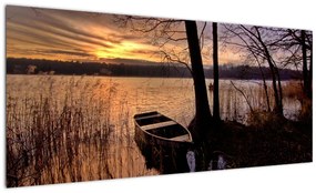 Obraz lodičky na jezeře (100x40cm)