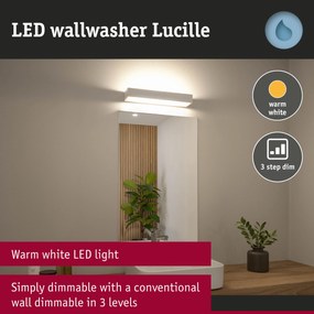 Paulmann 79515 Lucille, bílé nástěnné svítidlo s nastavitelným směrem svícení, 11W LED 2700K tříkrokové stmívání, délka 40cm, IP44