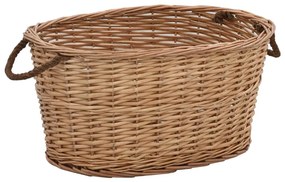 Koš na dřevo s držadly 56 x 40 x 28 cm přírodní vrba 286982