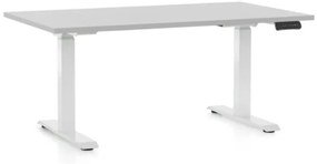 Výškově nastavitelný stůl OfficeTech D, 120 x 80 cm - bílá podnož Barva: Světle šedá