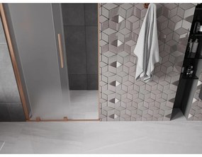 Mexen Velar, posuvné sprchové dveře do otvoru 110 cm, 8mm sklo námraza, měděná matná, 871-110-000-31-65