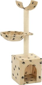 vidaXL Škrabadlo pro kočky se sisalovými sloupky 105 cm [170625] Barva: Béžová se vzorkem otisků tlapek