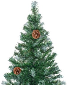 Umělý vánoční stromek LED osvětlení sada koulí a šišky 180 cm