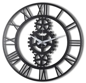 Nástěnné hodiny Gear 70 cm černé