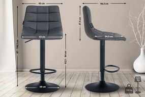 Barová židle Jerry umělá kůže černá konstrukce – šedá