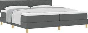 Postel s boxspringem s polštářem Tmavě šedá 200 x 200 cm textil 3339022