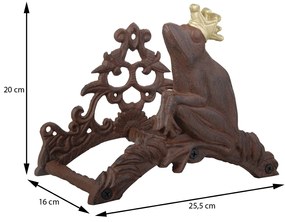 Litinový nástěnný držák na zahradní hadici Frog, 25,5x20 cm, hnědá