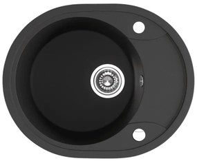 Laveo Dafne, 1-komorový granitový dřez 580x470x198 mm, černá, LAV-SBD_783T