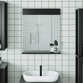 vidaXL Koupelnové zrcadlo s policí BERG 60x12x70 cm masivní dřevo [358559] Barva: Černá