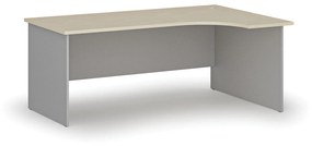 Kancelářský rohový pracovní stůl PRIMO GRAY, 1800 x 1200 mm, pravý, šedá/ořech