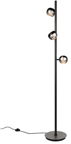 Černá/ve stříbrné barvě LED stojací lampa (výška 150 cm) Orbit – Trio Select