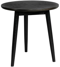 OnaDnes -20% White Label Černý dubový odkládací stolek WLL FABIO 50 cm
