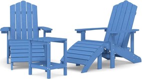 Zahradní křesla Adirondack + podnožka/stolek HDPE akvamarínová 3095715