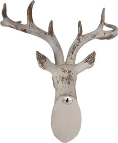Béžová antik nástěnná dekorace Jelen Deer - 33*16*37 cm