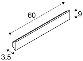 SLV 1004740 Direto 60, nástěnné černé svítidlo LED 14W 2700/3000K, délka 60cm