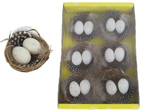 Velikonoční vajíčka v hnízdě, 6 ks X5773 - 6 cm