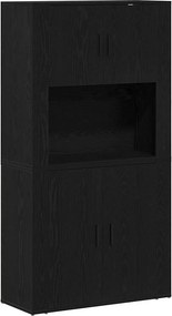 Vysoký bufet Černý dub 80 x 33 x 150 cm Kompozitní dřevo 3334338