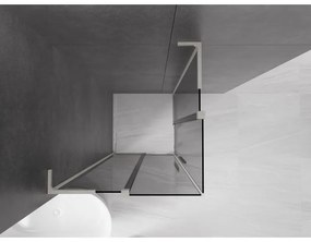 Mexen Velar L Duo, sprchový kout s posuvnými dveřmi 100 x 100 cm, 8mm šedé sklo, broušená ocel, 871-100-100-02-43-97