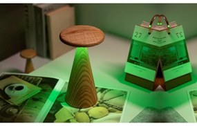 LED stolní lampa v přírodní barvě s dřevěným stínidlem (výška 21 cm) Sylva – Gingko