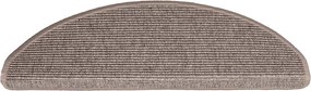 Schodové rohože 15 ks 65 x 21 x 4 cm tmavě béžové, půlkulaté, velké 326902