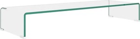 TV stolek / podstavec na monitor čiré sklo 90x30x13 cm 244130