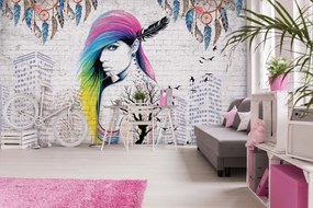Malvis ® Tapeta Graffiti dívka Vel. (šířka x výška): 432 x 290 cm