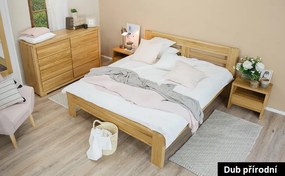 Manželská postel z masivu LK211 dub