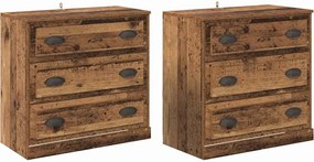 Konzole 2 ks Staré dřevo 70 x 35,5 x 67,5 cm Kompozitní dřevo 3402653