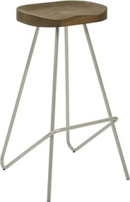 Barová stolička z jilmového dřeva ve stříbrné barvě/v přírodní barvě (výška sedáku 78 cm) District – Premier Housewares