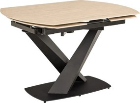 Rozkládací jídelní stůl Morella 120/180 cm béžový/černý