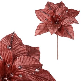 Květ vánoční růže - samet, barva růžová VP2102 PINK