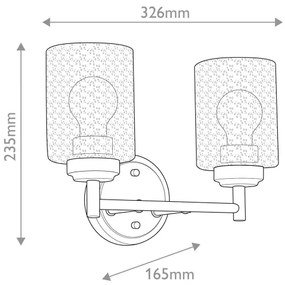 Kichler KL-WINSLOW-2W-NBR - Nástěnná lampa WINSLOW 2xE27/60W/230V mosaz