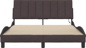 Rám postele bez matrace Hanko tmavě hnědý 140 x 200 cm textil 3310464