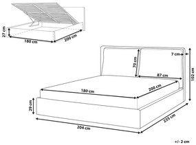 Sametová postel s úložným prostorem 180 x 200 cm béžová BAJONNA Beliani