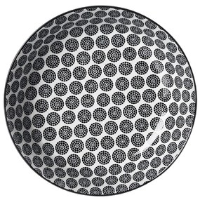 Ritzenhoff Breker Polévkový talíř černobílé puntíky-20,5x20,5x4,5 cm