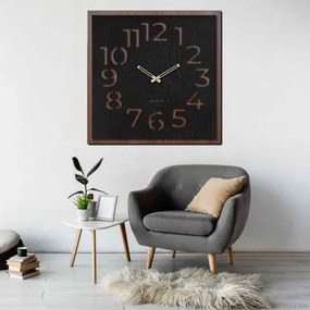 Dřevěné nástěnné hodiny z HDF - Černé, bílé nebo ořech | SENTOP HDFK024-orech wenge