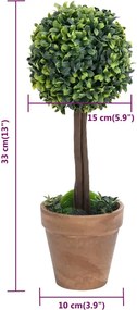 Umělé zimostrázy ve tvaru koule 2 ks s květináči zelené 33 cm 336515