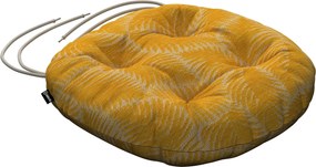 Sedák Adam barva žlutá látka pletený vzor, vzorované