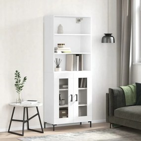 Fionshop 263888320 Skříň highboard bílá 69,5 x 34 x 180 cm kompozitní dře