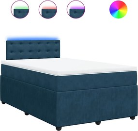 Box spring postel s matrací modrá 120 x 200 cm samet 3290026