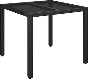 3dílný bistro set s poduškami černý polyratan 3212450