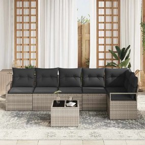 Set pohovek 7 ks Světle šedá polyratan 3346412