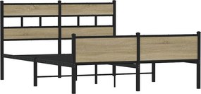 Kovový rám postele bez matrace dub sonoma 160 x 200 cm 3308503