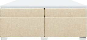 Box spring postel s matrací krémová 200x200 cm textil 3285163