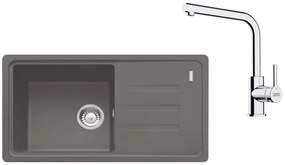 Franke - Kuchyňský set G268ŠK, fragranitový dřez BSG 611-78/39 a baterie FS 3230.031, šedý kámen/chrom 114.0700.761