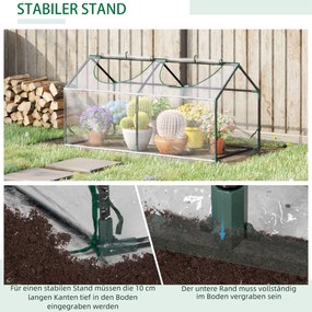 Fóliový skleník Outsunny s oknem, PVC skleník 120x60x60 cm, průhledný skleník na rajčata a chladicí rám pro rostliny | Aosom.de