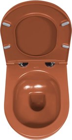 Isvea Isvea, INFINITY závěsná WC mísa, Rimless, 36,5x53cm, terracotta, 10NF02005-2U